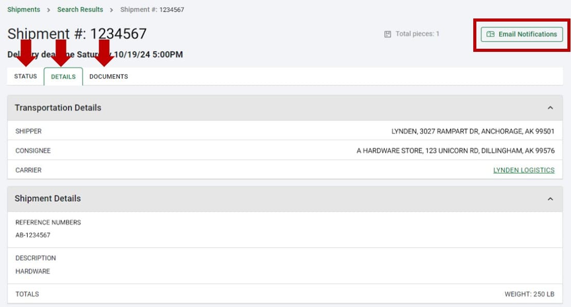 Tracking - Reference Number Search | Lynden Help Center