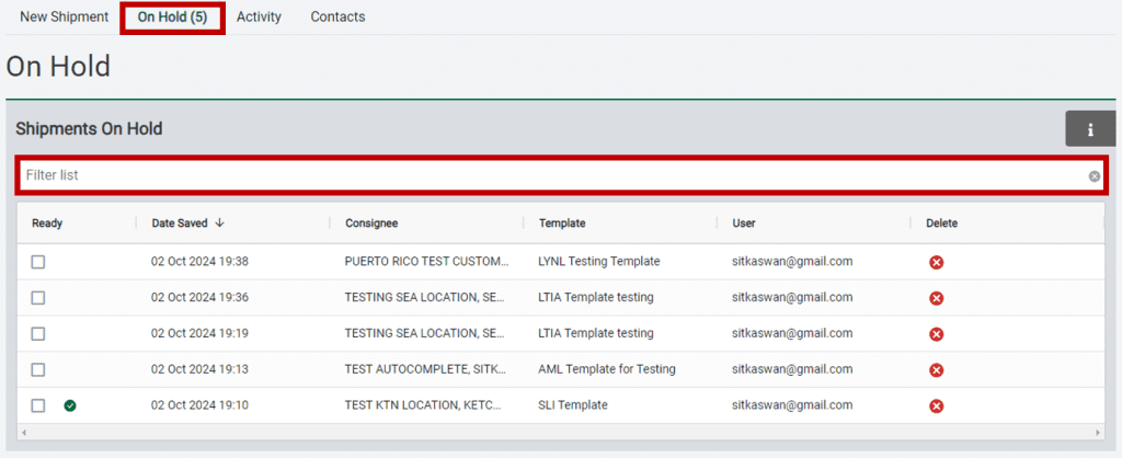 Create a Shipment - On Hold and Preview | Lynden Help Center
