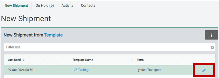 Create a Shipment - Templates | Lynden Help Center