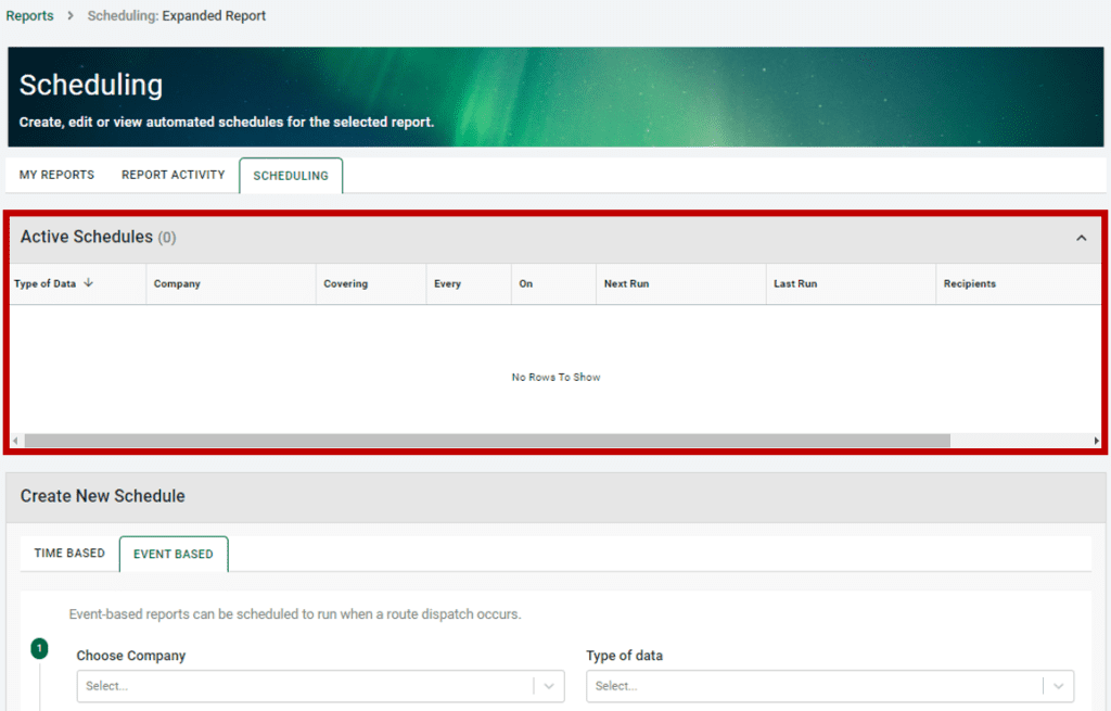 Reports - Scheduling Event-based Reports