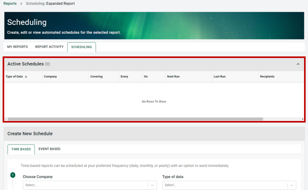 Reports - Scheduling Time-based Reports | Lynden Help Center